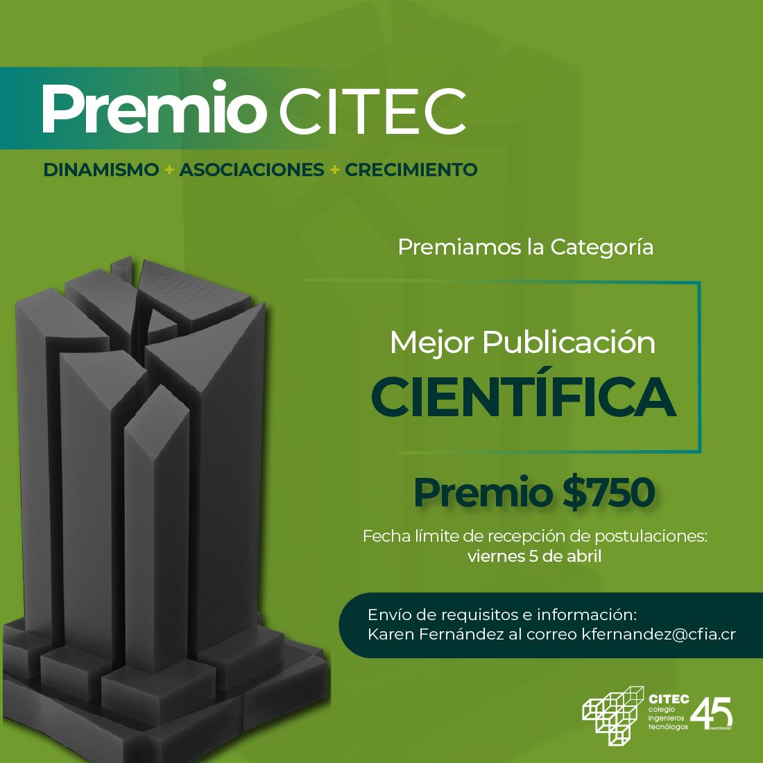 Abierto periodo de postulaciones para el premio CITEC | TEC