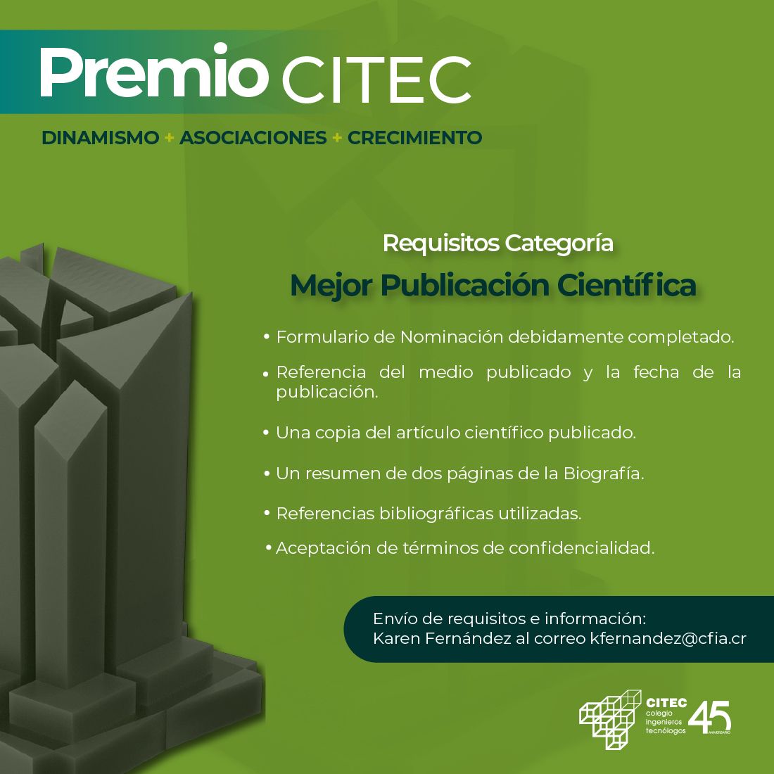 Abierto periodo de postulaciones para el premio CITEC | TEC